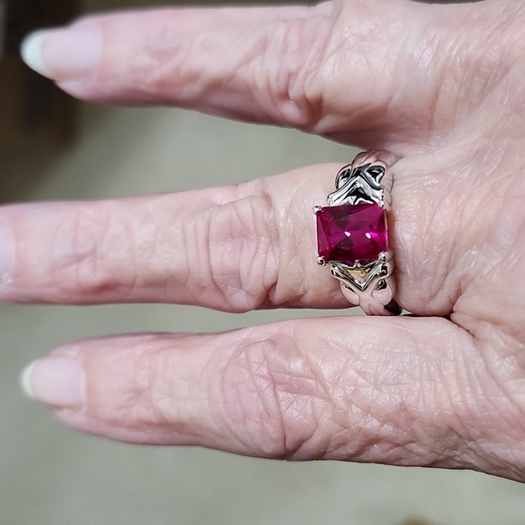 Silver Jewelry Club | Jewelry | Labgrown Ruby Sterling Silver Ring ...
